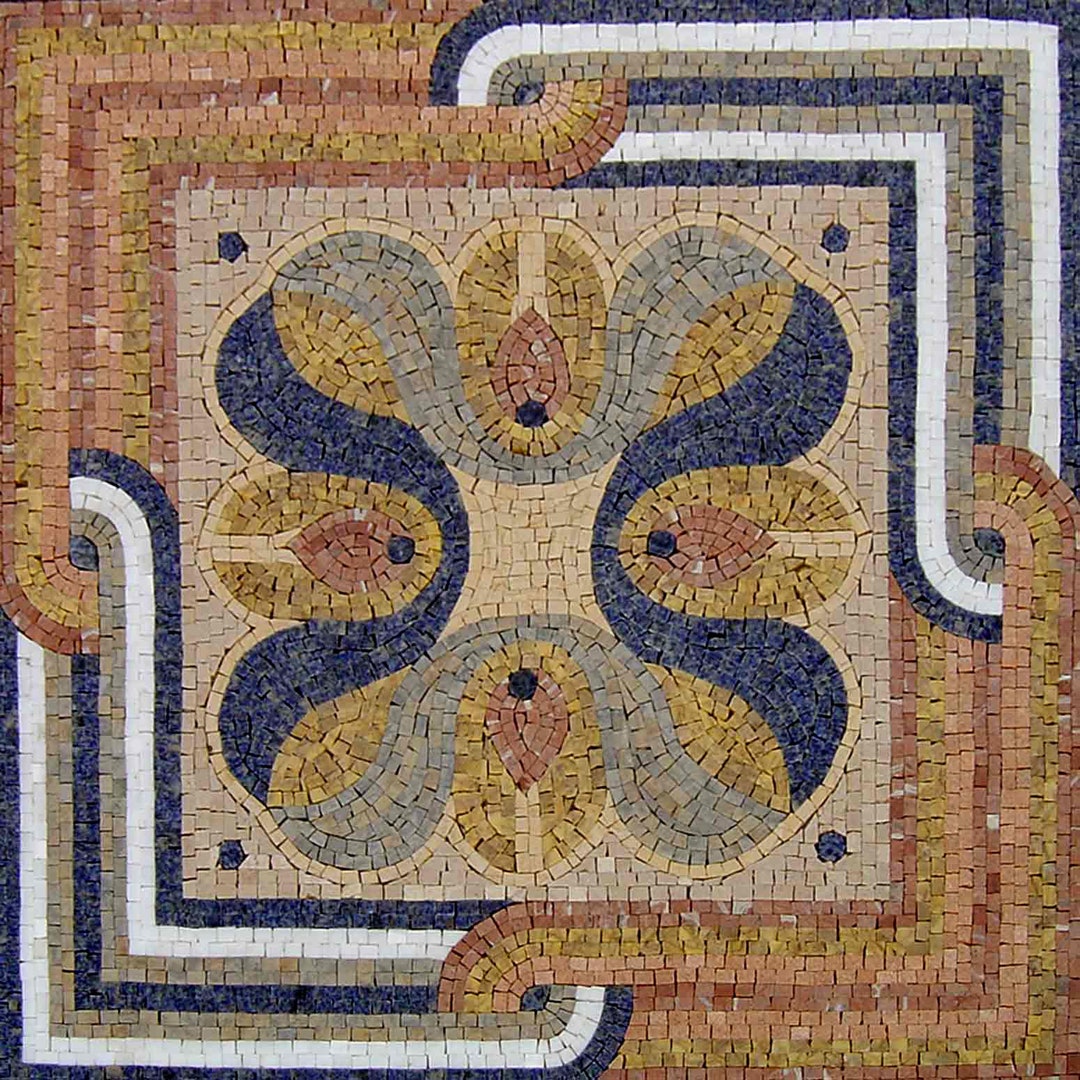 Marble Medallion Mosaic Tile: 40" Inlay Art for Hallway Entry - Etsy