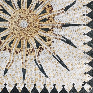 CALESTIAL SUN BACKSPLASH | Square Sun Artwork Mosaic Tiles for New Home ...
