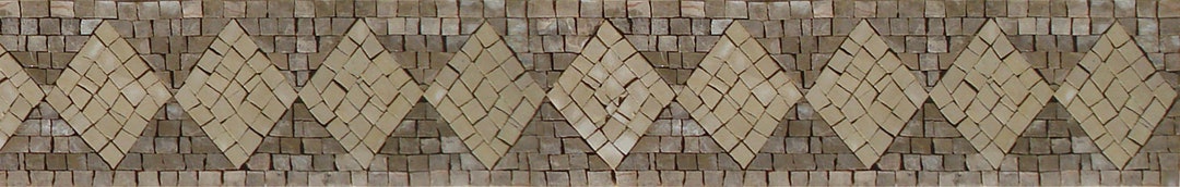 4” DIAMOND MOSAIC TILES | Diamond Pattern Artwork Mosaic Borders for ...