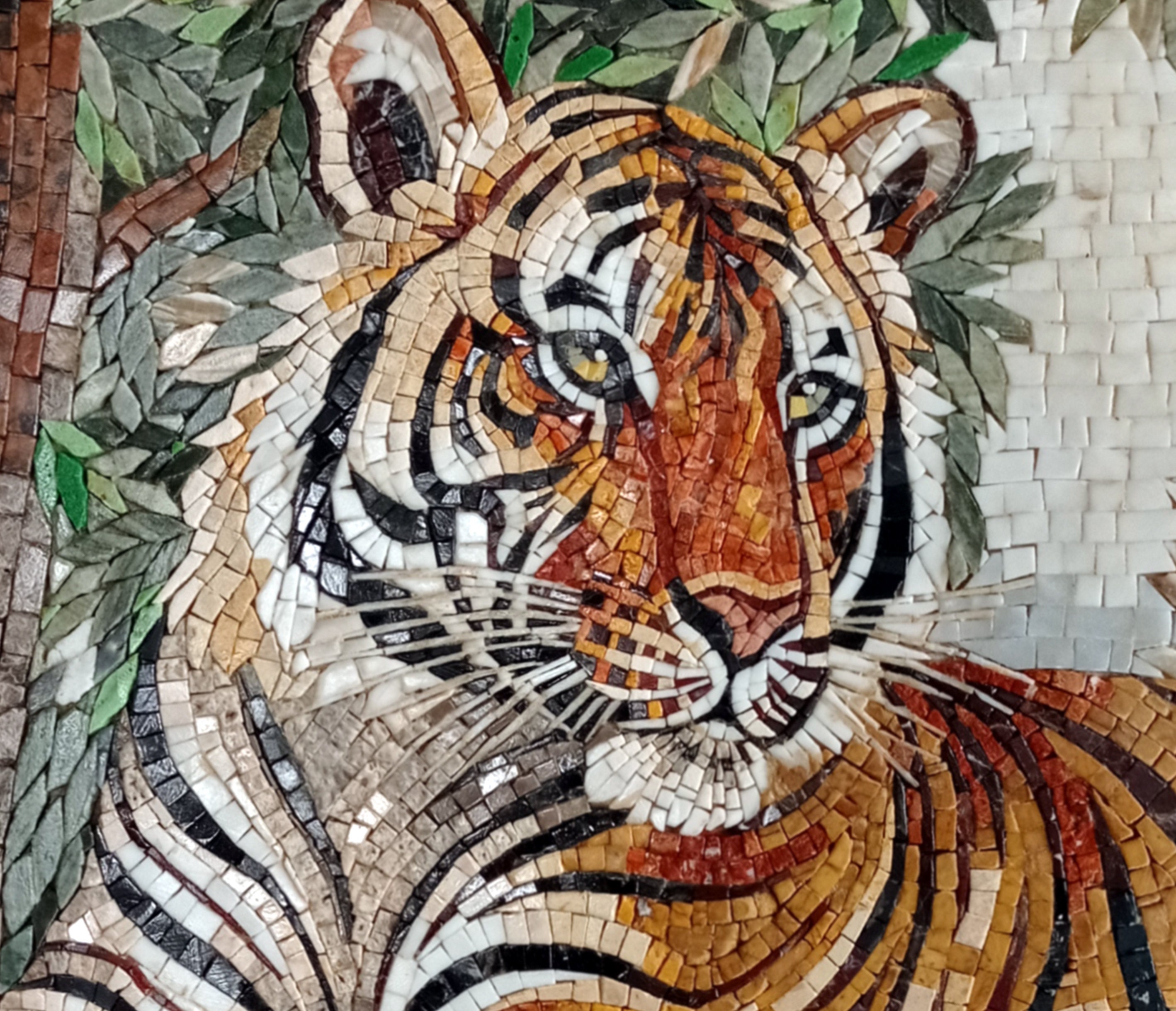 TIGER WALL ART Oval Mosaic Tile Mural Wall Art Tiger - Etsy