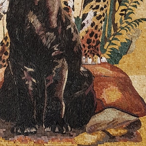 PANTHER JAGUAR TILES | Jungle Animal Mosaic Tiles for Living Room Walls ...
