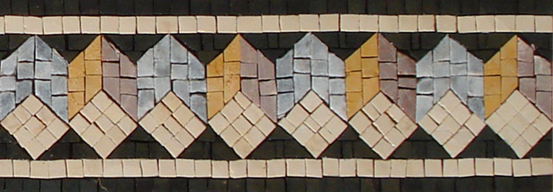6” BLOCKMOSAIC TILES | Square Block Pattern Artwork Mosaic Borders ...