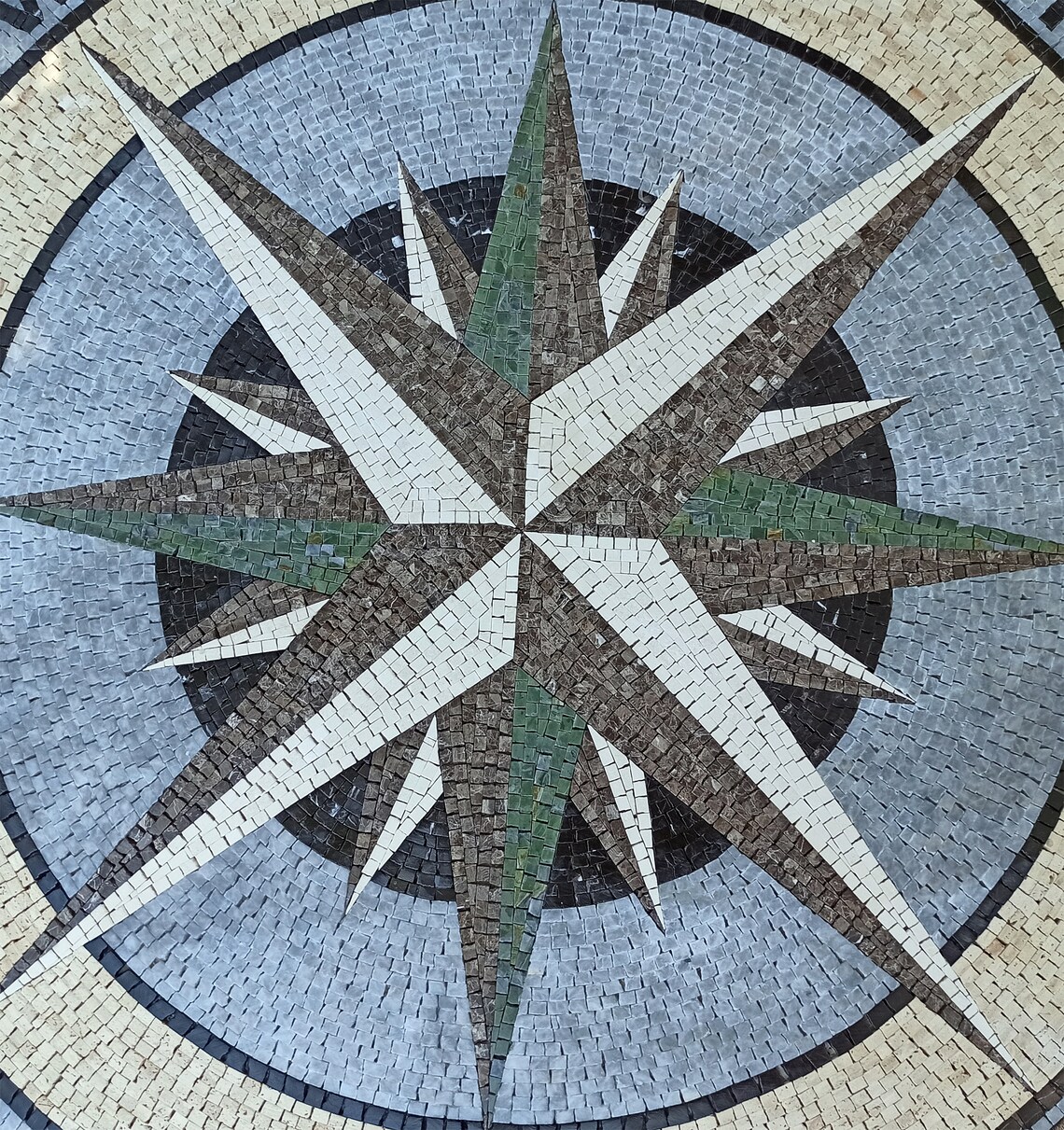 Handmade Compass Bathroom Tile Ideas Pool Tile Medallion | Etsy