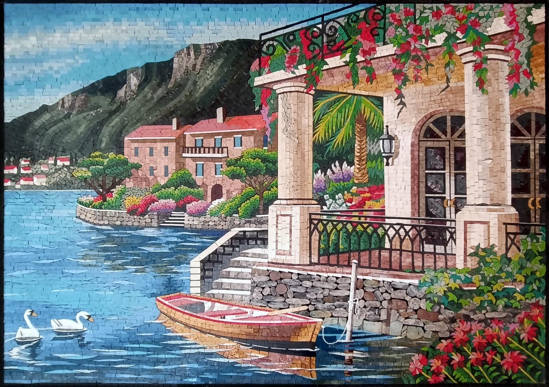 Landscape Mosaic Wall Art |floral Nature Botanical View Scenery Tiles ...