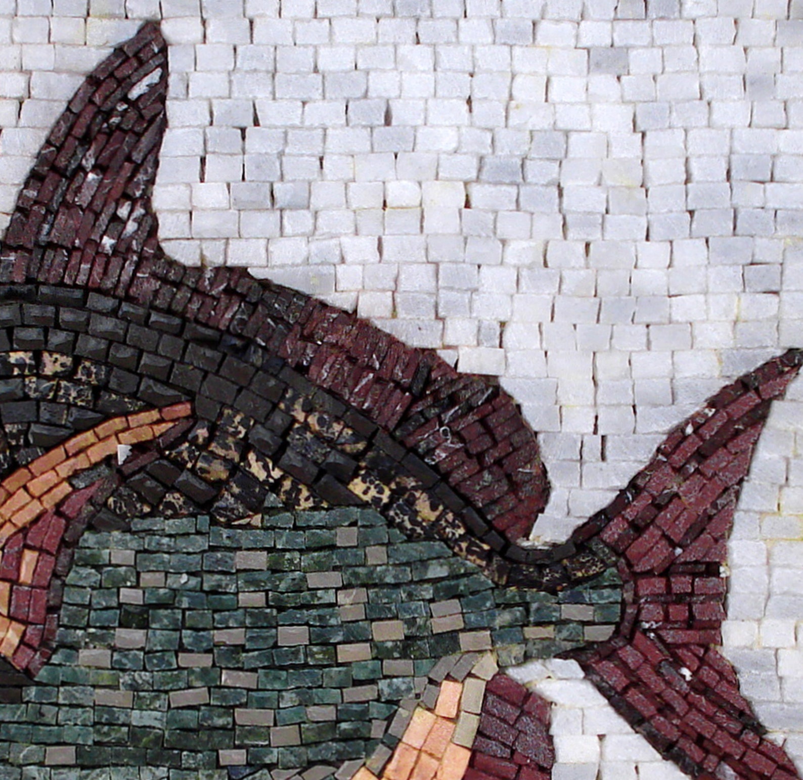 Handmade Marble Fish Mosaic Tile | Kitchen Backsplash Art (16x16) - Etsy UK