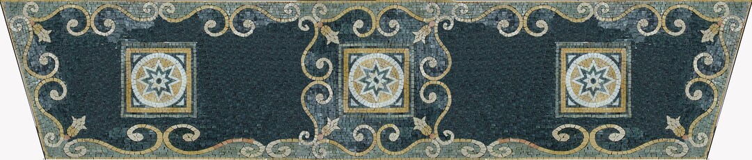 GEOMETRICAL MOSAIC TILES | Square Floral Pattern Murals for Living Room ...