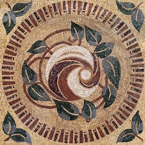 36” LEAF MOSAIC BACKSPLASH | Square Leaf Pattern Mosaic Tiles for New ...