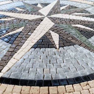 32 Handmade Compass Bathroom Tile Ideas, Pool Tile Medallion Marble ...