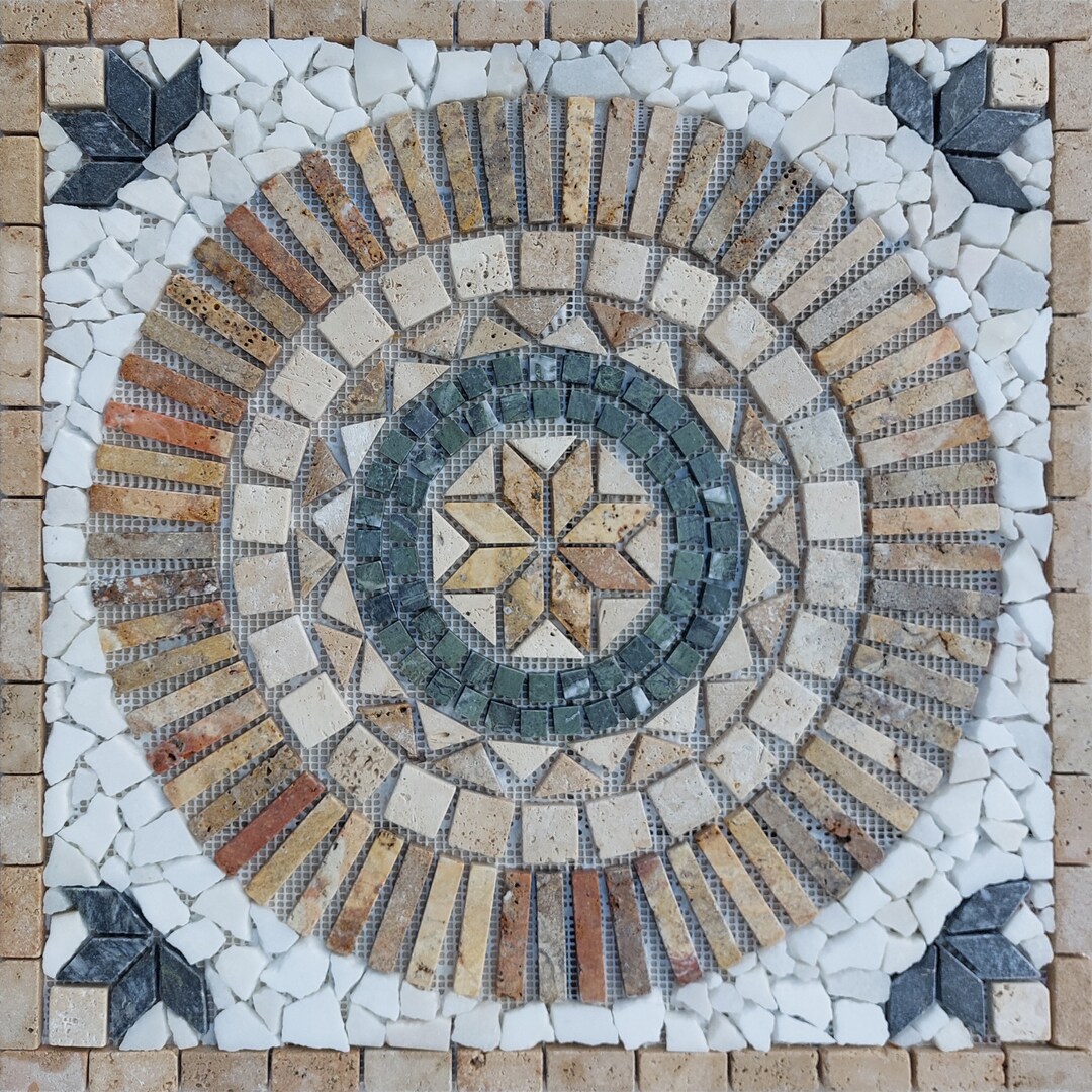 FLOWER DESIGN MOSAIC | Unique Design Beautiful Art Mosaic | Travertine ...