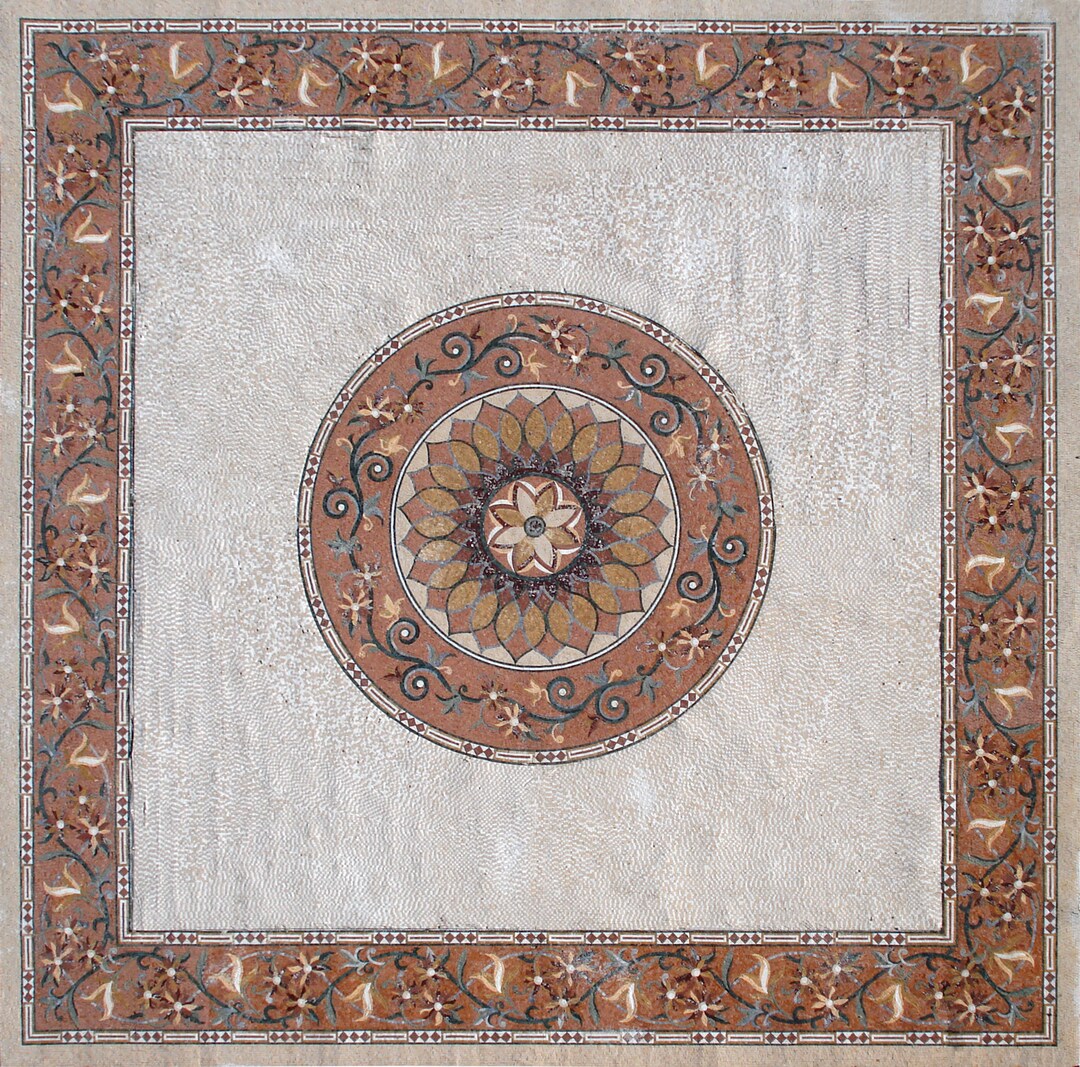 SQUARE MEDALLION RUG | Interior Floor Modern Style Handmade Home Rug ...