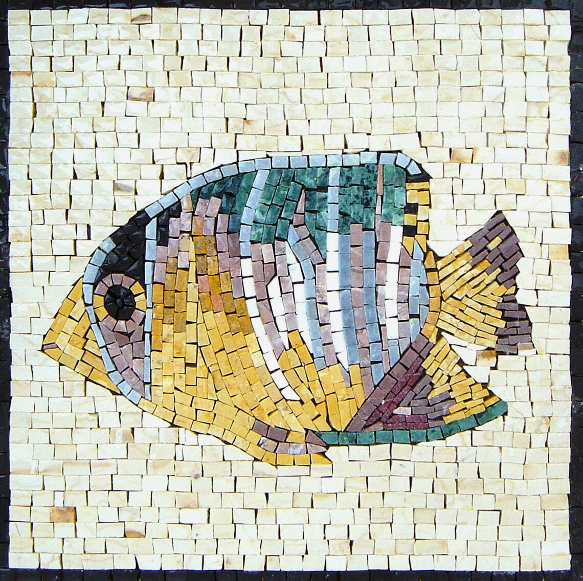 Handmade Fish Mosaic Tile Art: Kitchen Backsplash Wall Decor (16x16 ...
