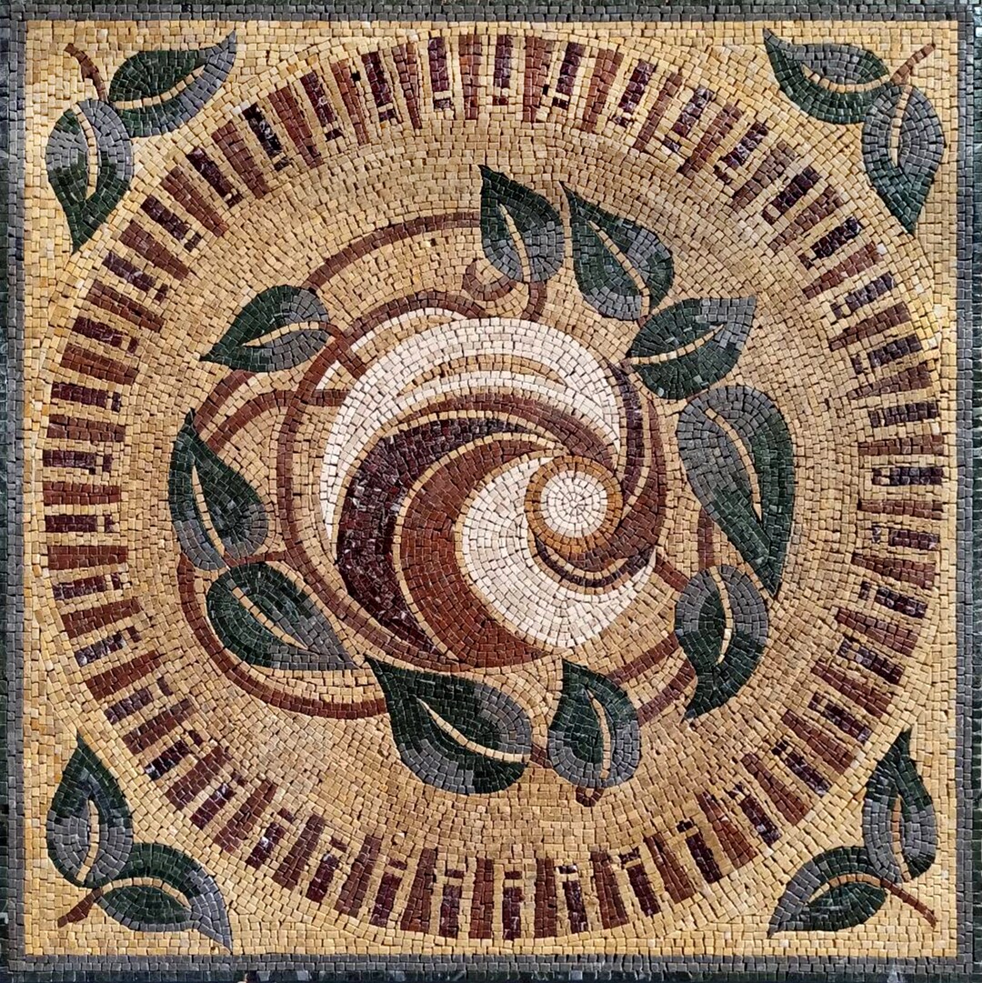 36” LEAF MOSAIC BACKSPLASH | Square Leaf Pattern Mosaic Tiles for New ...