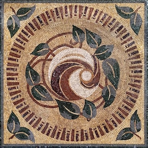 36” LEAF MOSAIC BACKSPLASH | Square Leaf Pattern Mosaic Tiles for New ...
