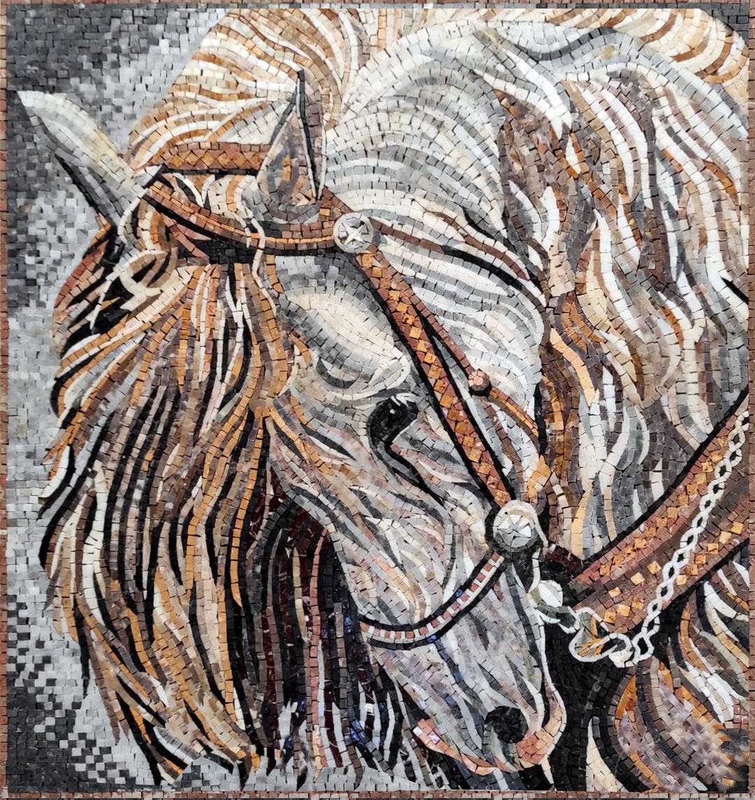 HORSE MOSAIC TILES | Animal Mosaic Tiles for Living Room Walls ...