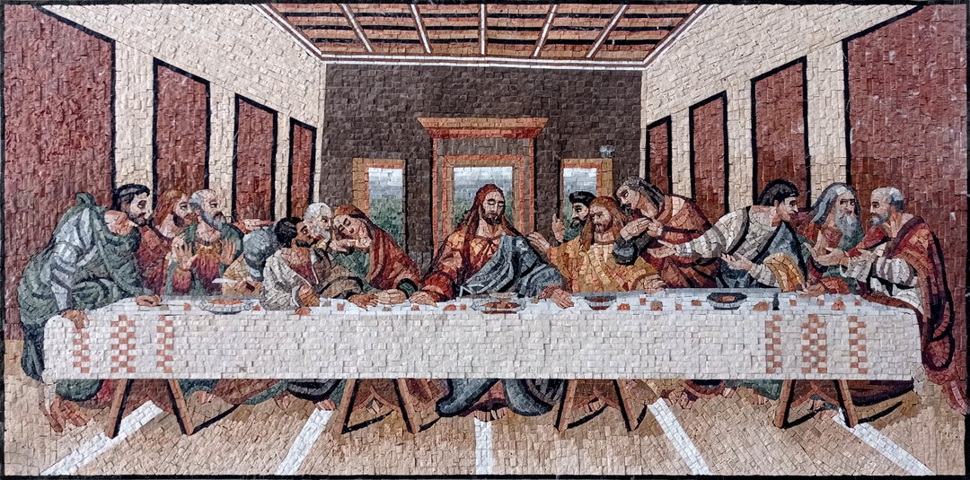 RELIGIOUS MOSAIC TILES | Leonardo Da Vinci the Last Supper Mosaic ...