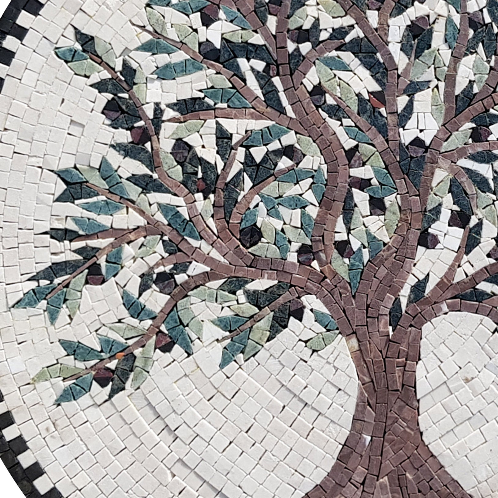 Olive Tree Backsplash Marble Mosaic Medallion Tiles. Customization ...