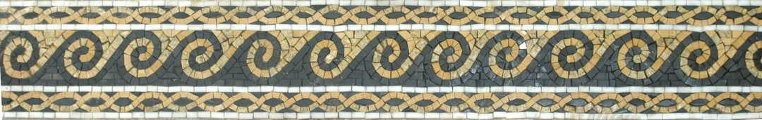 6” MOSAIC BORDER TILES | Geometrical Wave Pattern Mosaic Tiles Borders ...