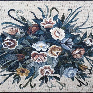 Handmade Marble Mosaic Rose Art: Floral Wall Decor (52” X28”) - Etsy