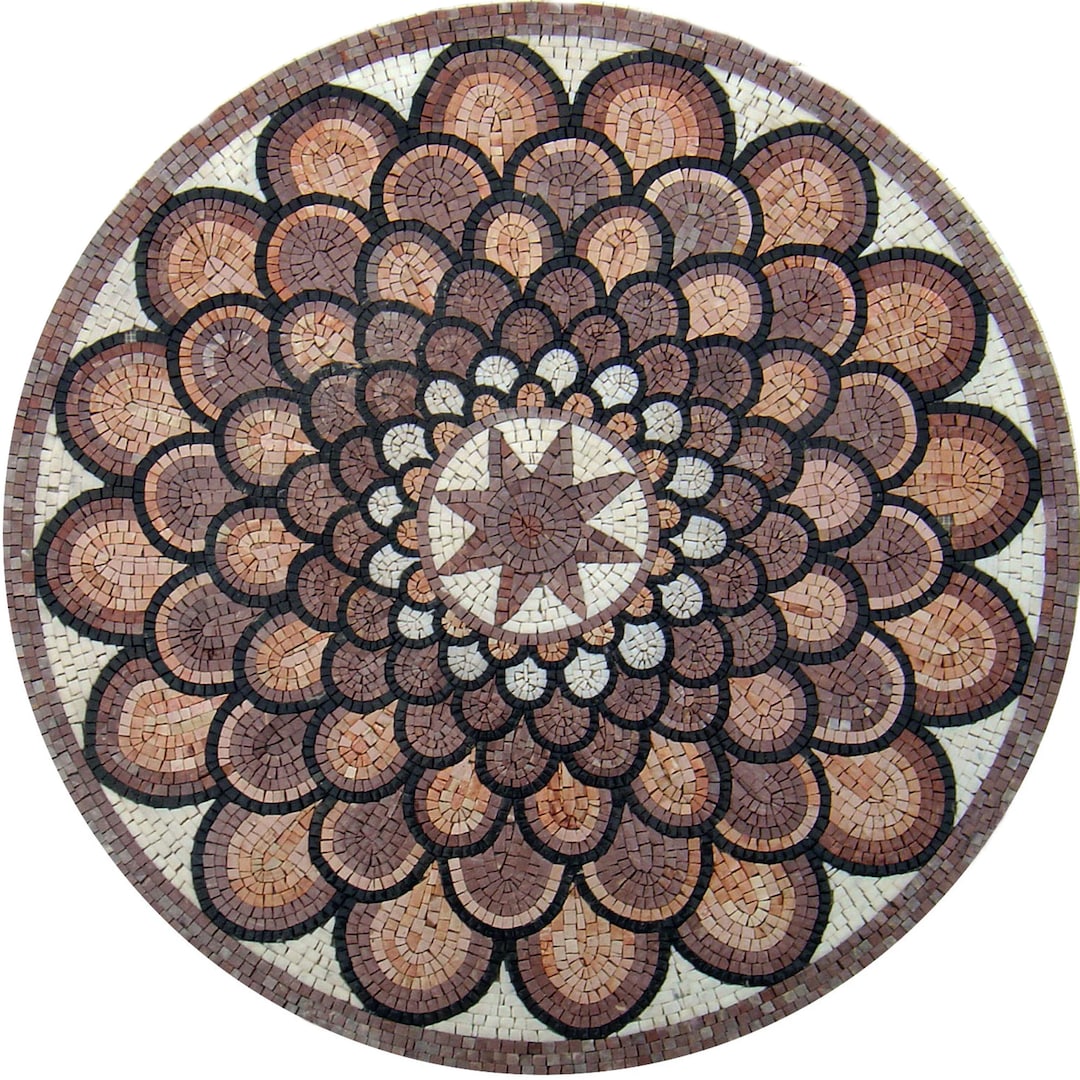 Enchanted Splendor - Handcrafted Natural Stone Floor Medallion Mosaic ...