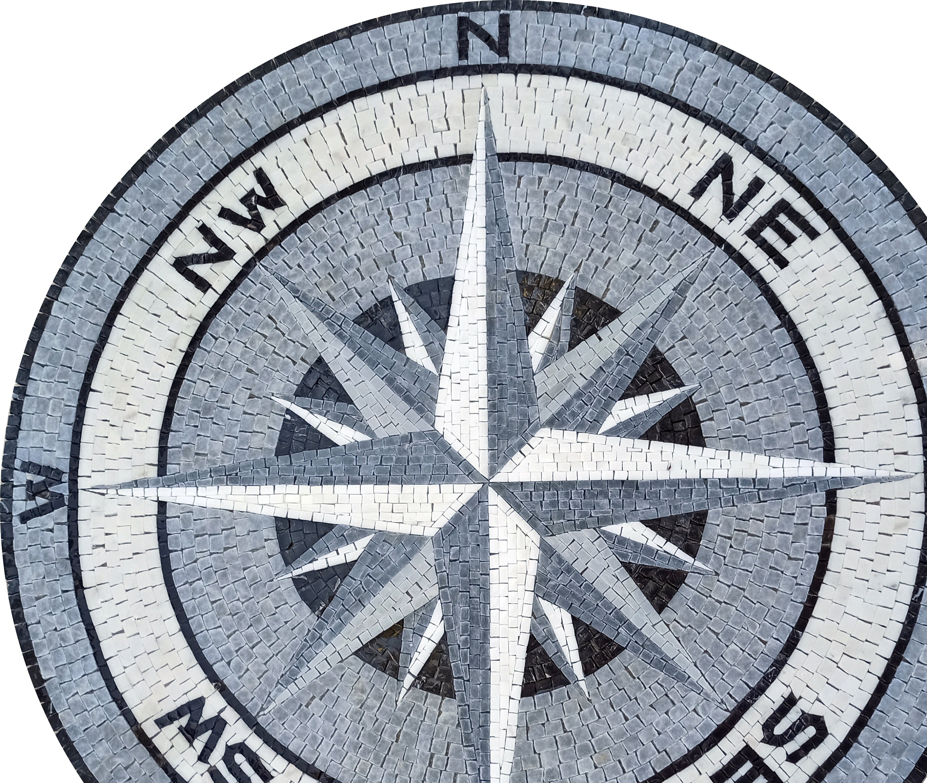 Handmade Marble Compass Mosaic Tile: Nautical Home Decor Medallion - Etsy