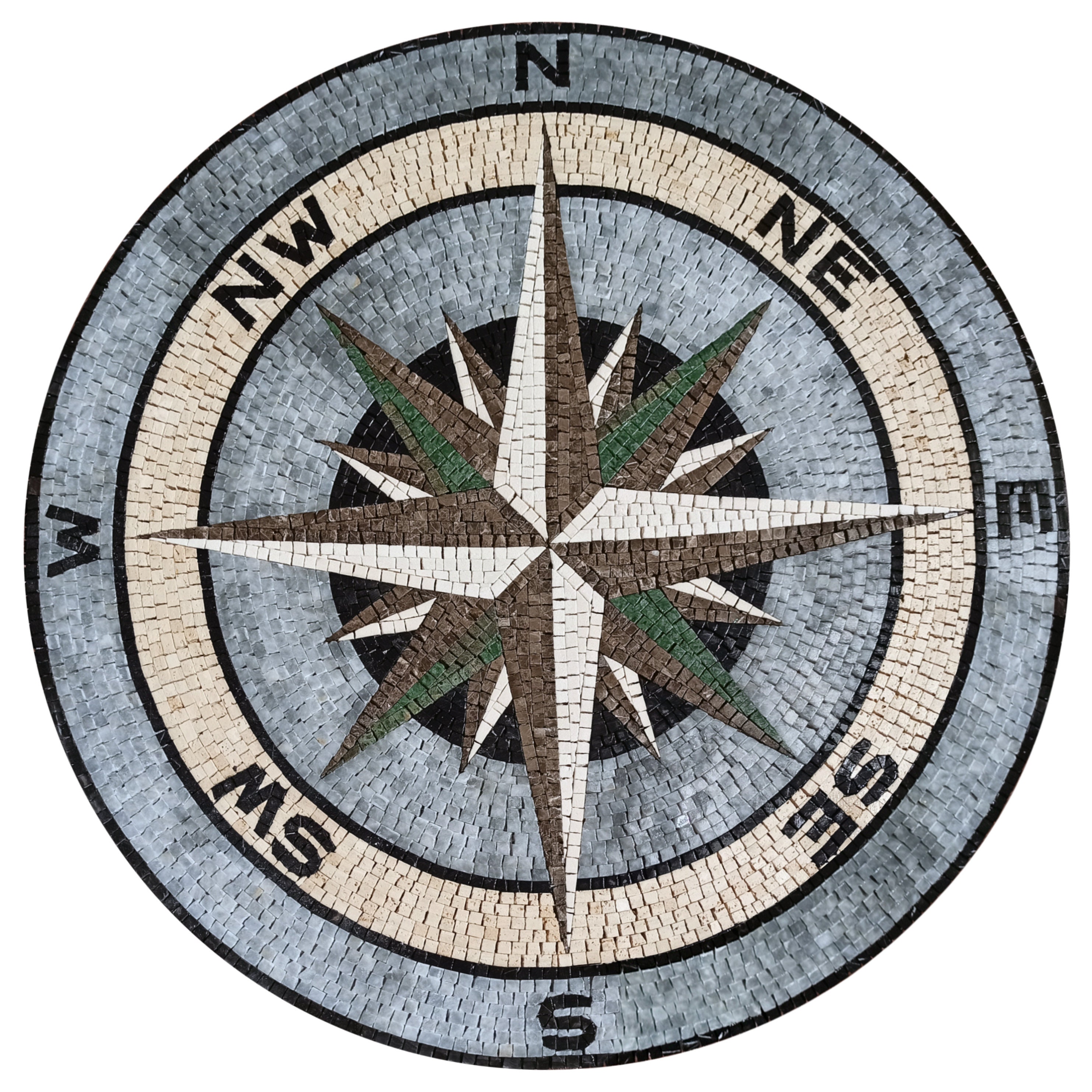 Versatile Nautical Compass Rose Marble Mosaic Medallion Flooring ...