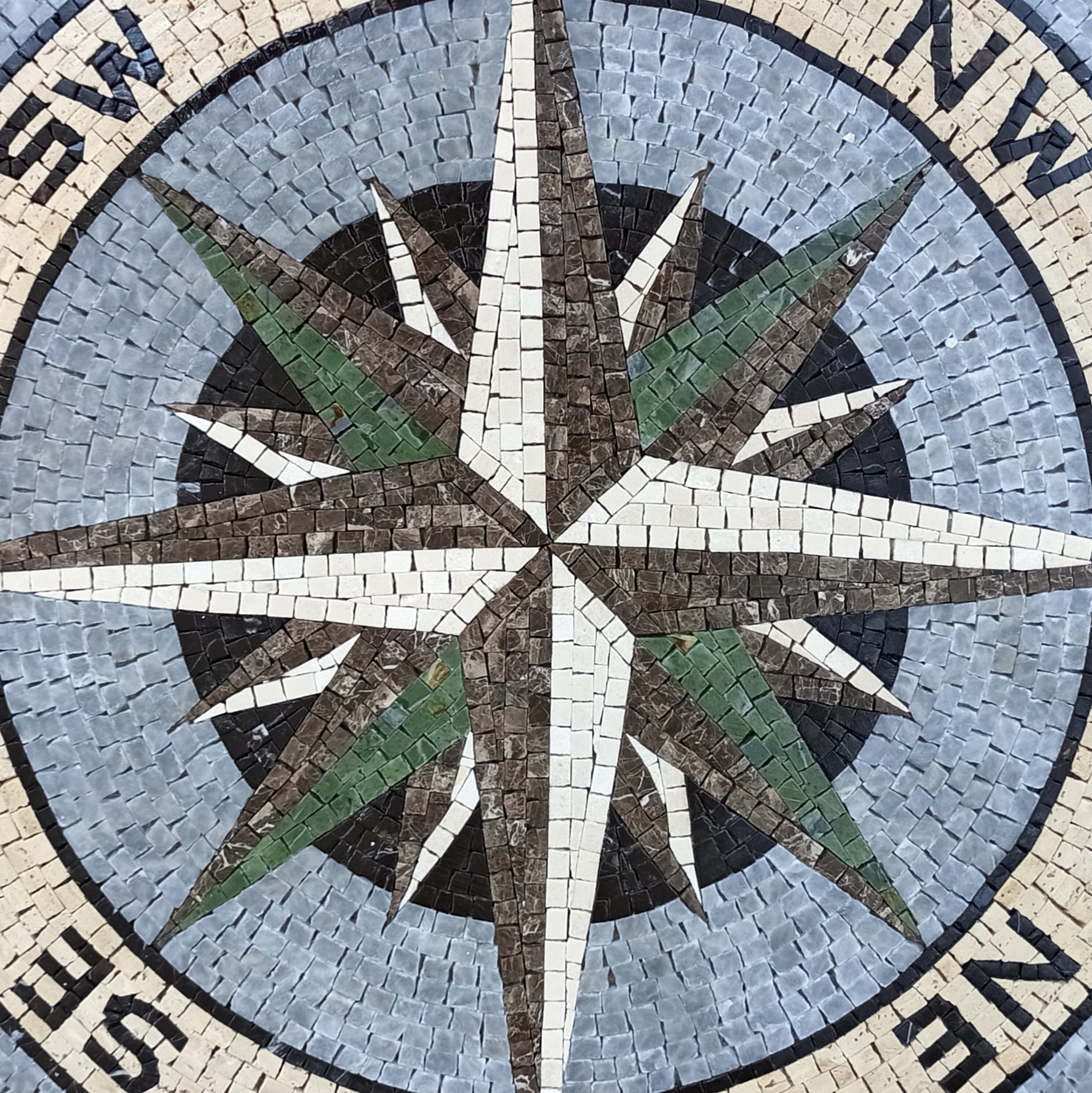 Handmade Compass Bathroom Tile Ideas Pool Tile Medallion - Etsy