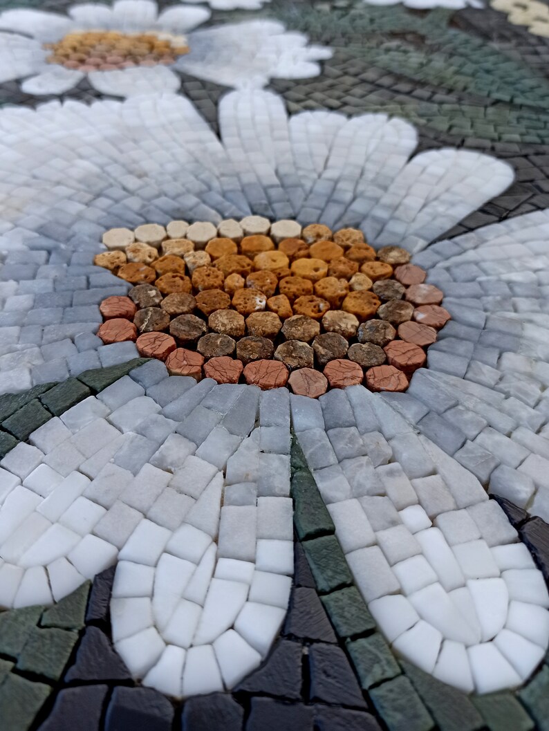 40 Handmade Marble Mosaic Flower Rose Wall Art Home - Etsy