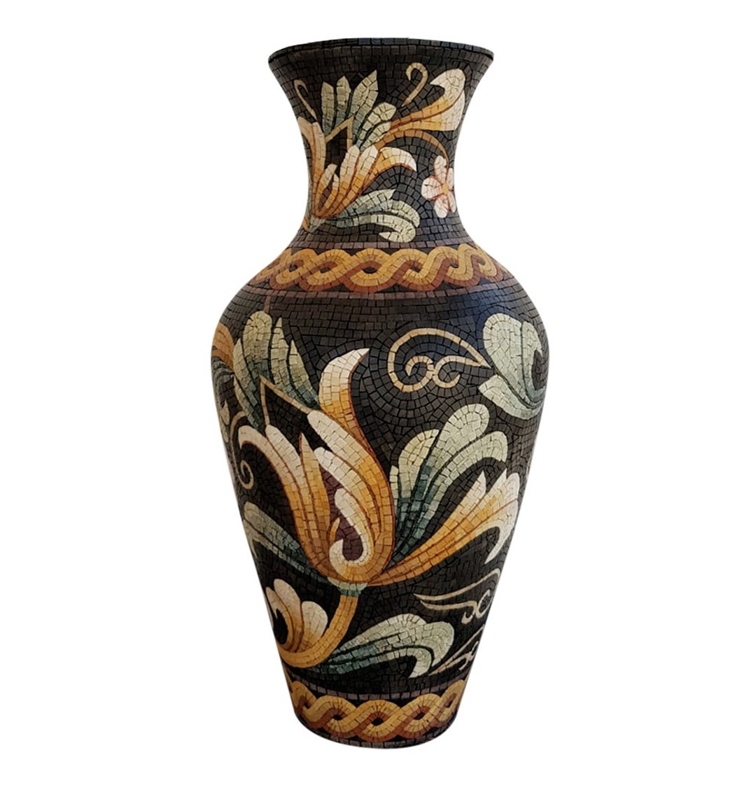 ROMAN MOSAIC VASE | Mosaic Clay Vase for Flowers | Custom Mosaic Vase ...