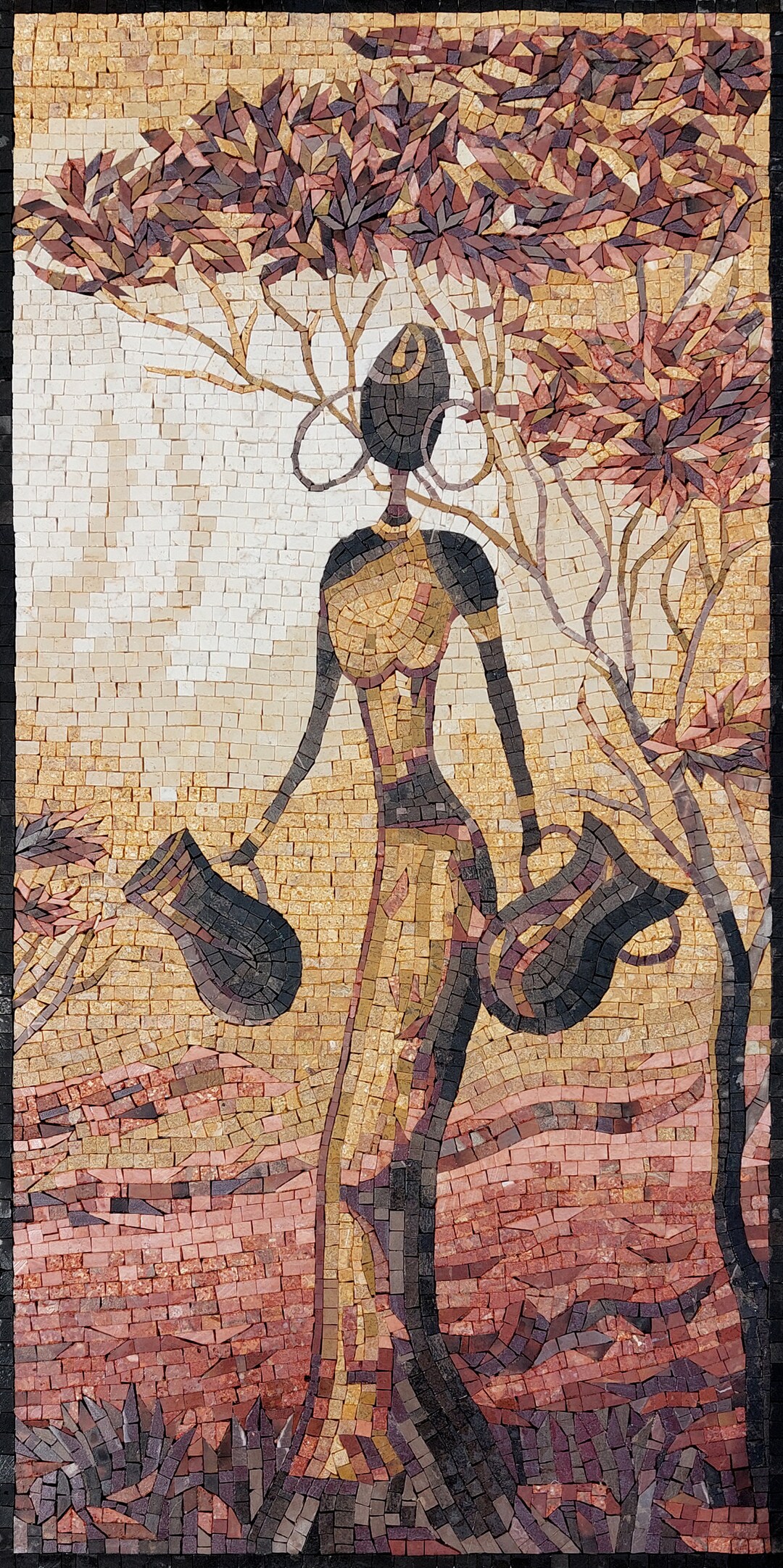 FARMER MOSAIC TILES | Farmer Country Woman Walk Home Creative ...