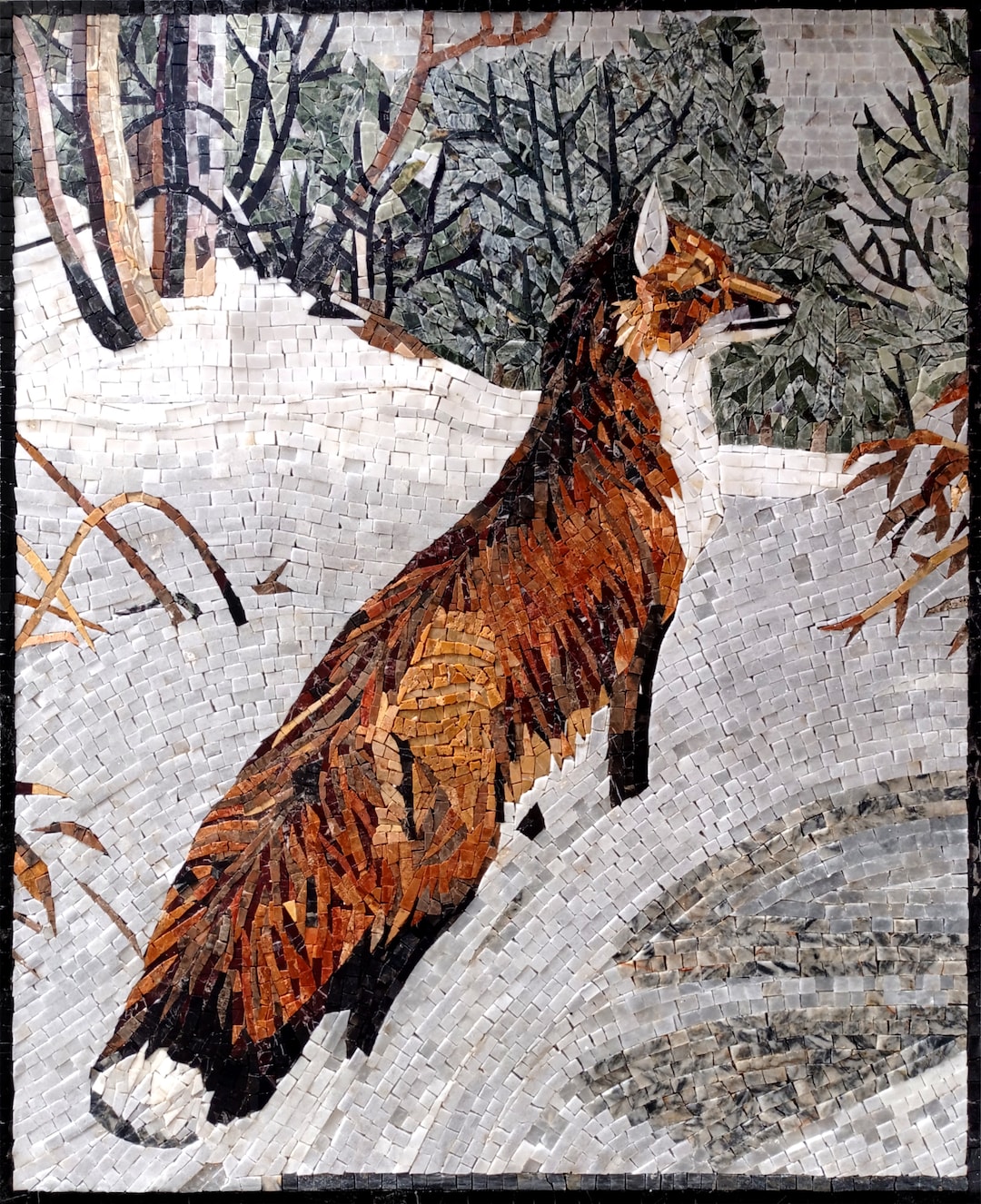 FOX MOSAIC TILES | Wild Jungle Animal Mosaic Tiles for Living Room ...