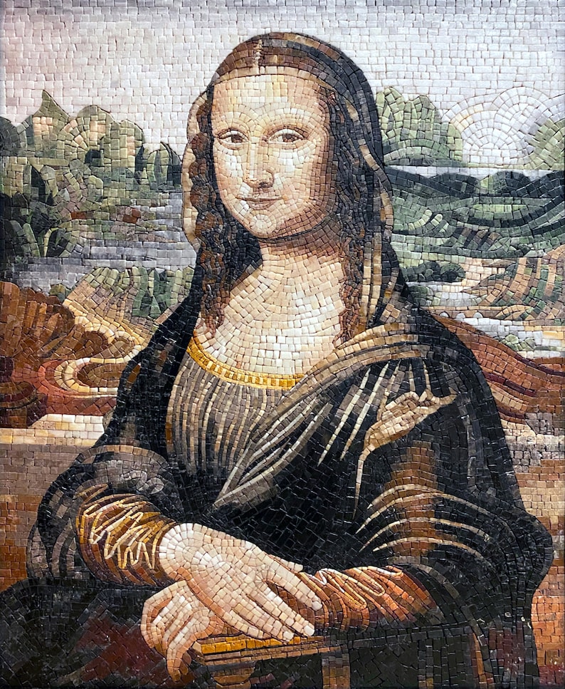 Framed Leonardo Da Vinci Mona Lisa Mosaic Reproduction Etsy