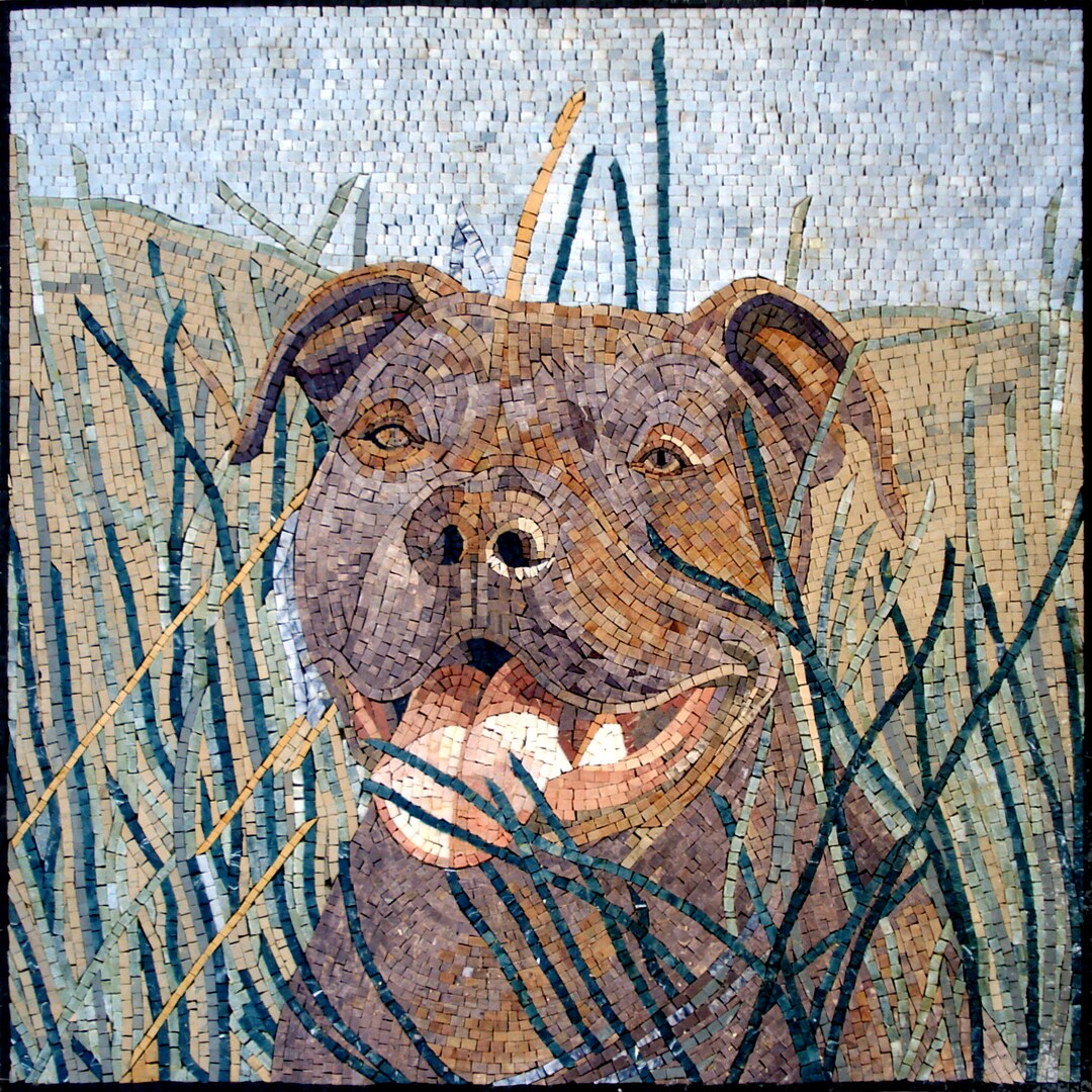BULLDOG MOSAIC TILES | Pet Animal Mosaic Tiles for Living Room Walls ...