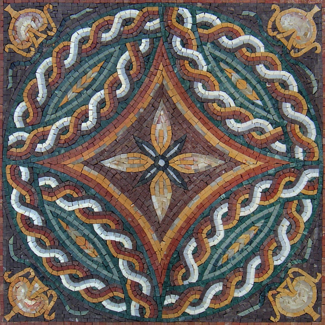 24” GEOMETRICAL PATTERN TILES | Square Shape Mosaic Tiles for New Home ...