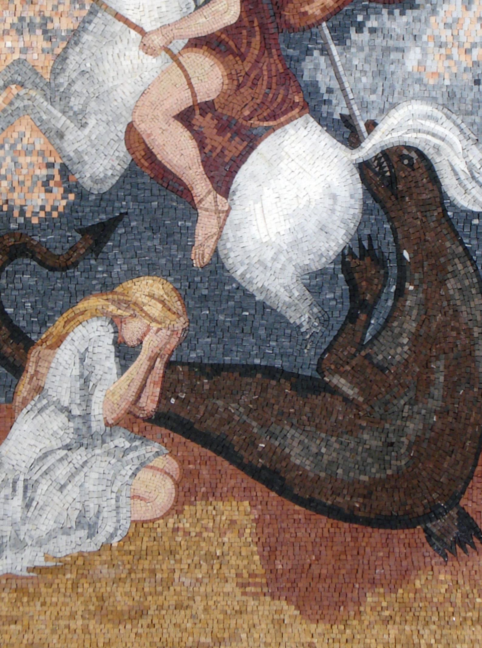 Handmade Saint George and the Dragon Mural Marble Mosaic Art - Etsy