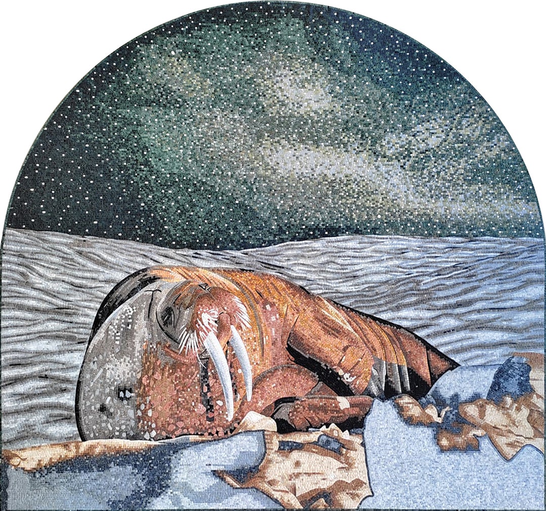 WALRUS MOSAIC TILES |sea Animal Tiles for Living Room Walls | Walrus ...