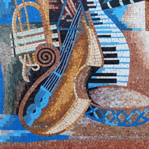 Handmade Abstract Music Instrument Marble Mosaic Art Tile Décor - Etsy