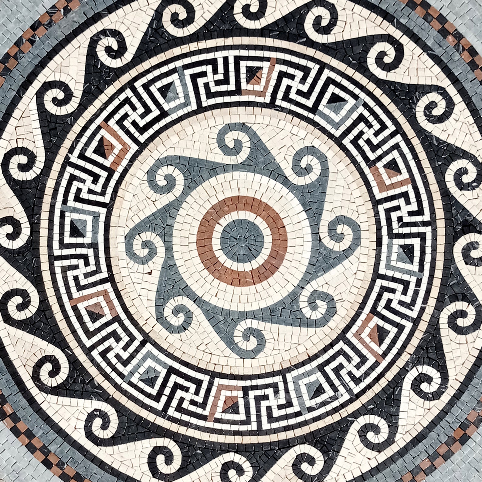 Dolphins Circle Pattern Marble Mosaic Art Tile Stone Décor - Etsy