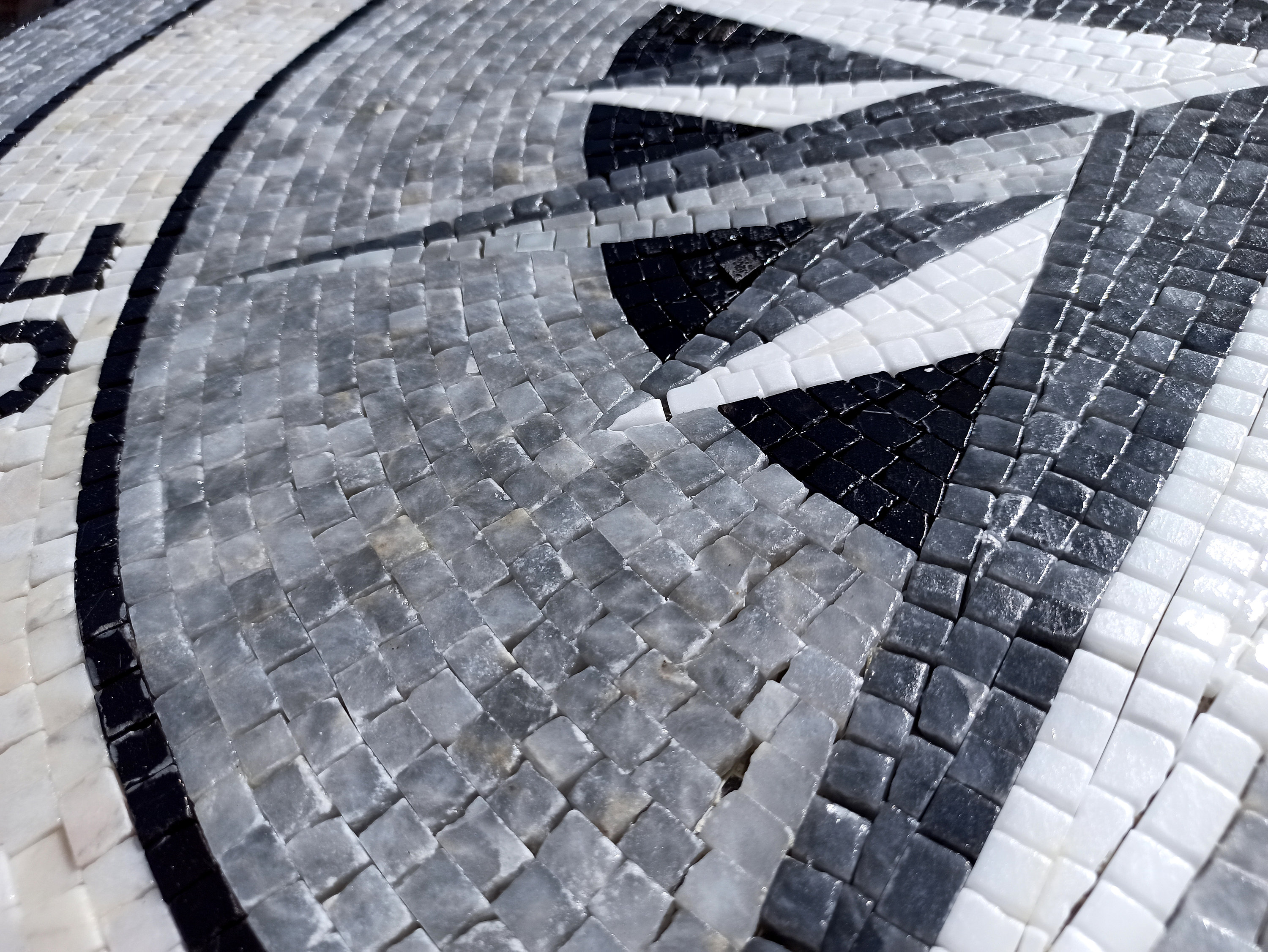 Compass Rose Mosaic Tile | Handmade Nautical Mosaic Art for Coastal ...