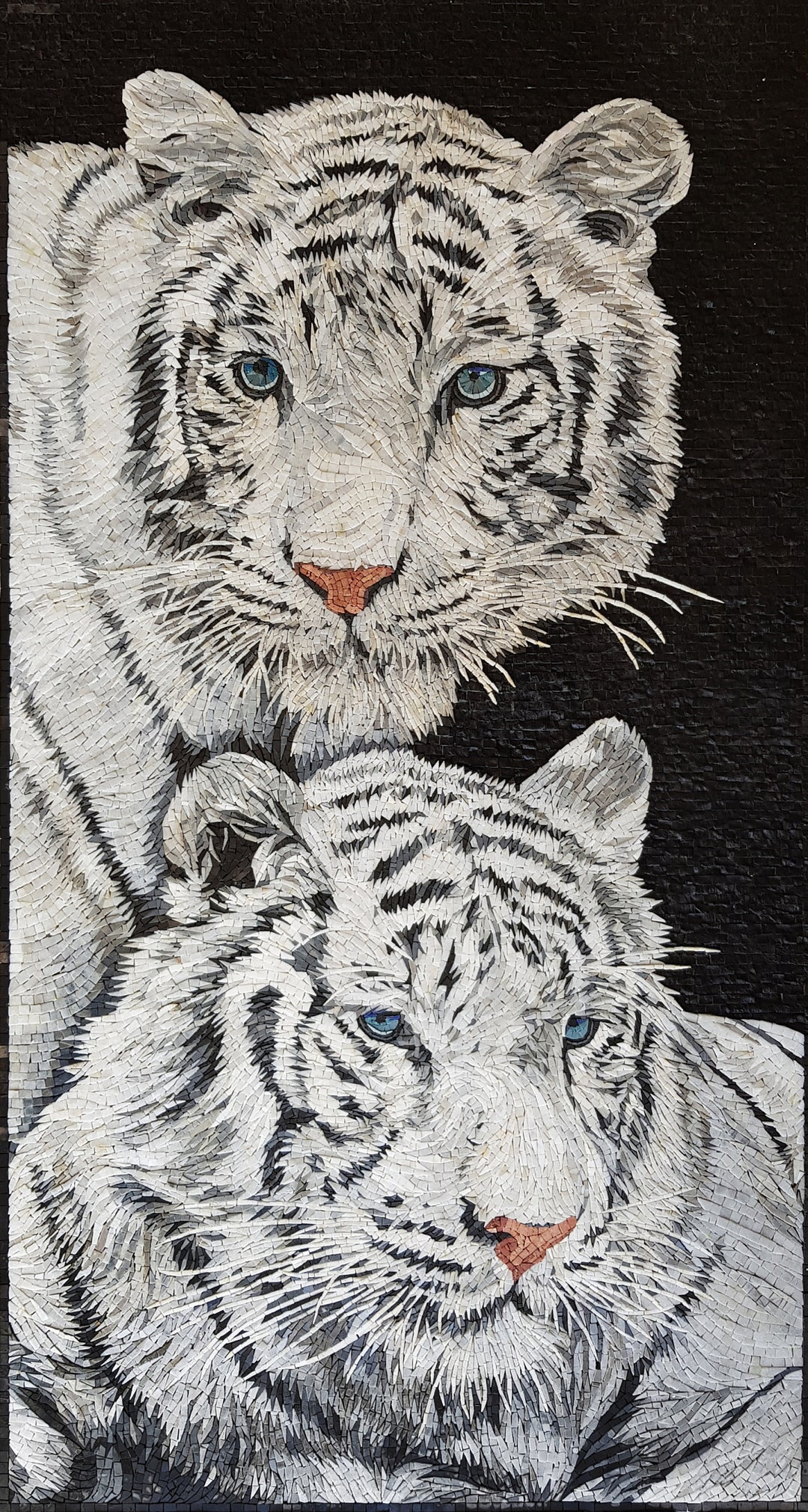 TIGER ART BACKSPLASH | Wild Jungle Animal Mosaic Tiles Murals for House ...