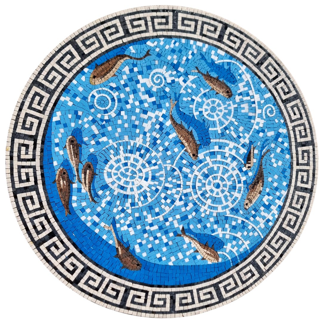 Handmade Fish Mosaic Tile: Kitchen Backsplash, Pool Art (36") - Etsy