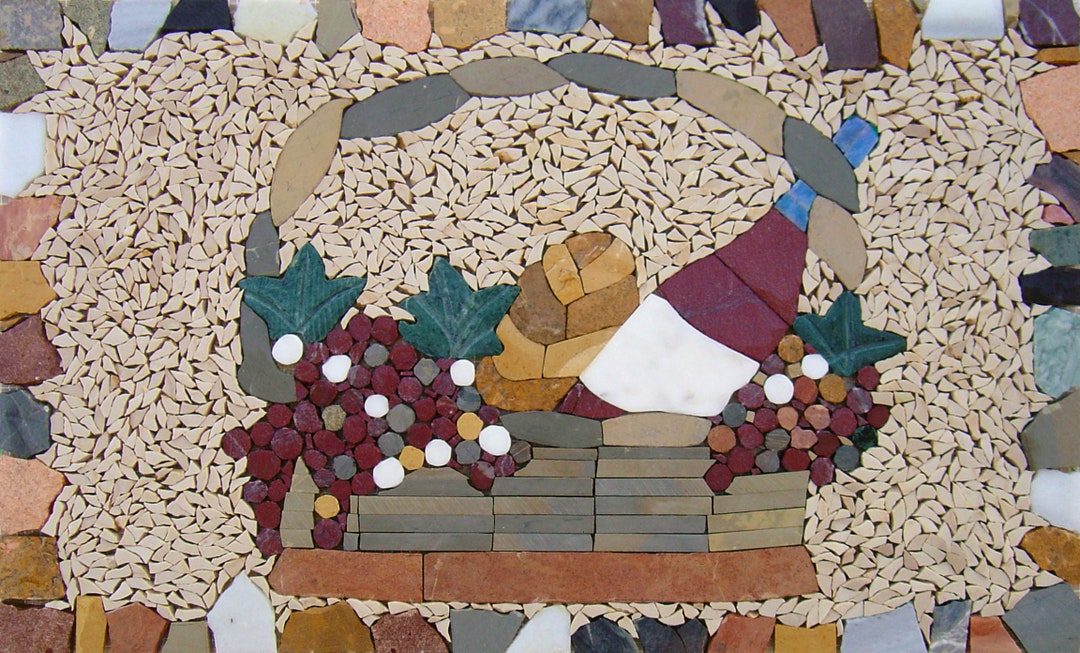 Mosaic Kitchen Backsplash Marble Mosaic Tile Wall Art Kitchen Décor Art ...
