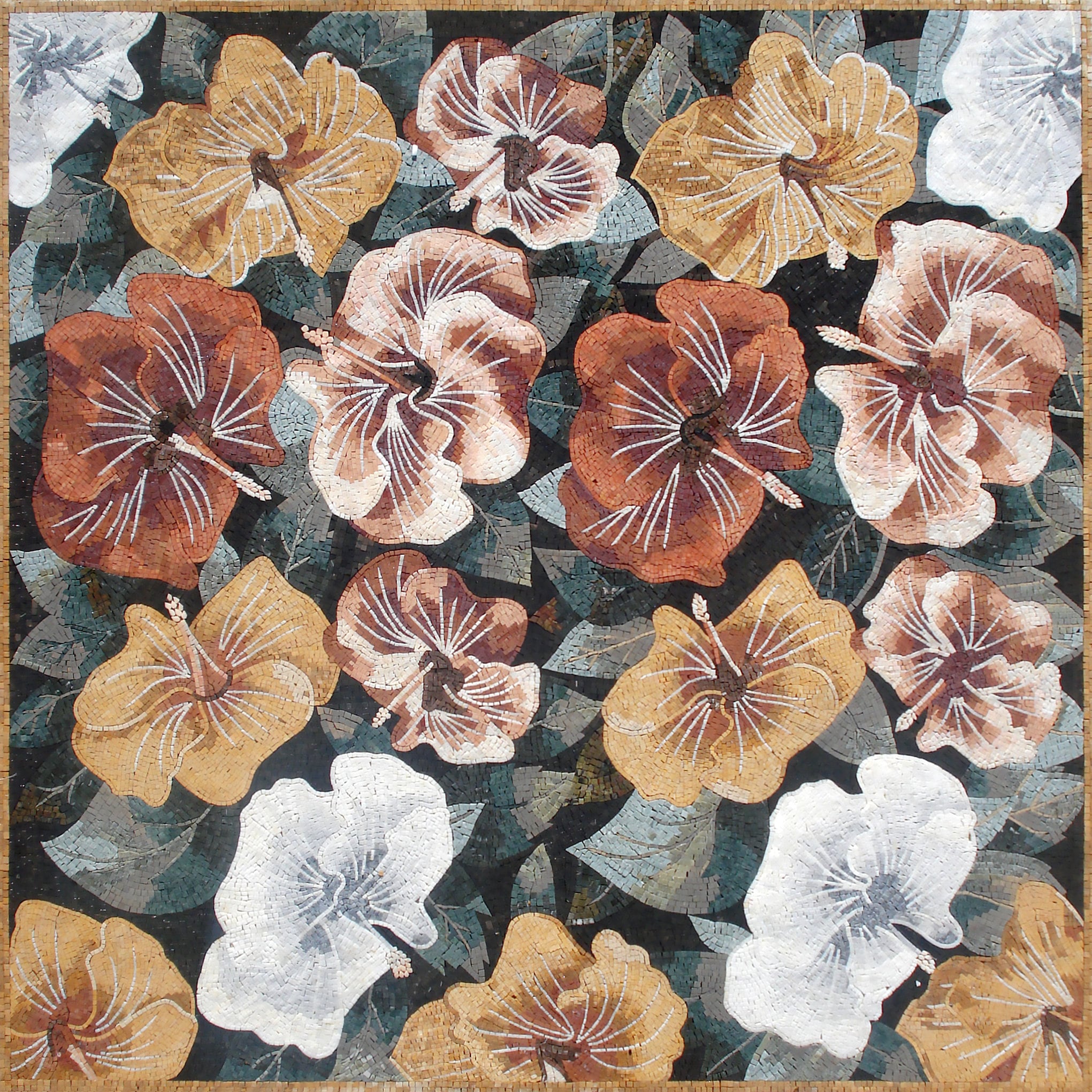Handcrafted Flower Marble Mosaic Rug Carpet Flooring Art Tile - Etsy