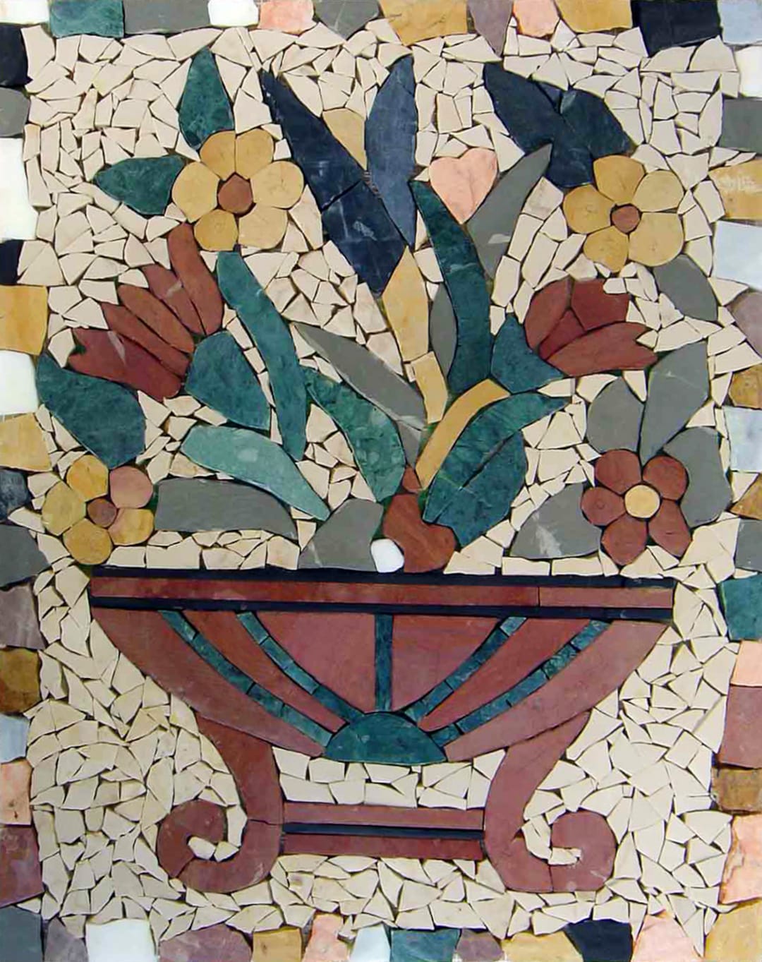 Mosaic Kitchen Backsplash Marble Mosaic Tile Wall Art Kitchen Décor Art ...