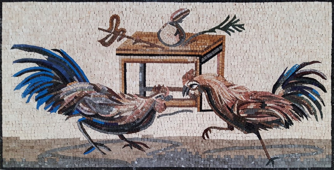 ROOSTERS MOSAIC TILES | Chicken Mosaic Tiles for Kitchen Walls | Two ...