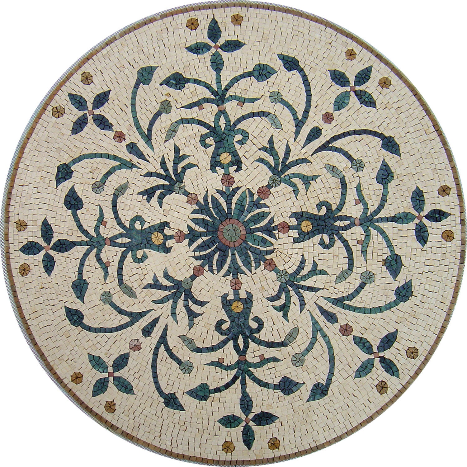 40 Handmade Medallion Marble Mosaic Floral Pattern Art | Etsy