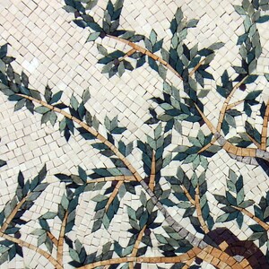 Olive Tree Backsplash Marble Mosaic Tiles. Customization. Handcrafted ...