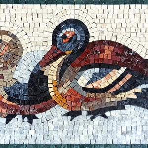 Duck Mosaic Tile Art | Handmade Marble Animal Wall Decor (24" X 14") - Etsy