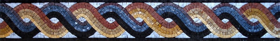 6” STRING MOSAIC BORDER |colorful String Pattern Artwork Mosaic Borders ...