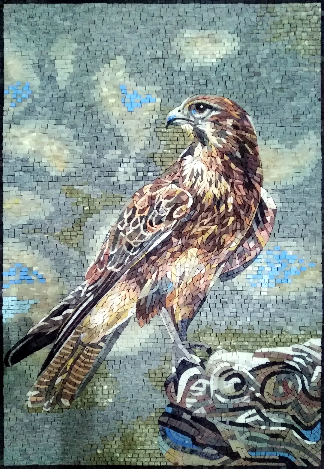 FALCON WALL DÉCOR Falcon Mosaic Mural Marble Tile Décor Handmade Wall ...