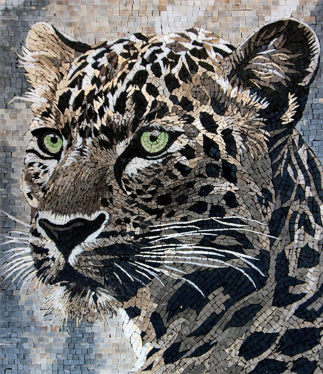 CHEETAH WALL ART - Wild Cheetah Marble Mosaic Wall Art - Mural Wall ...